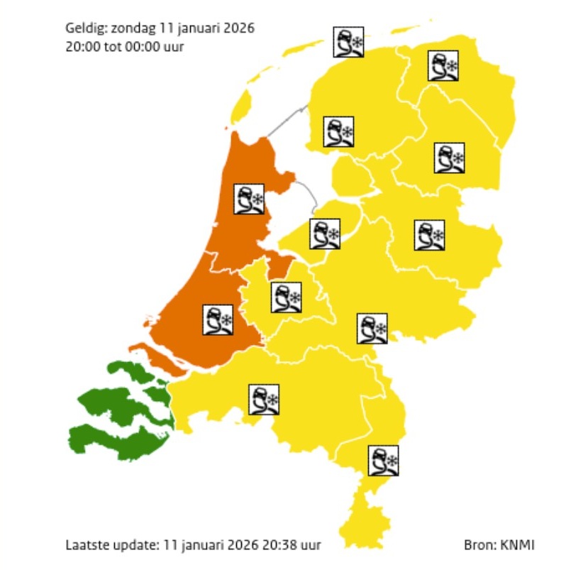 Code oranje vanwege verwachte ijzel